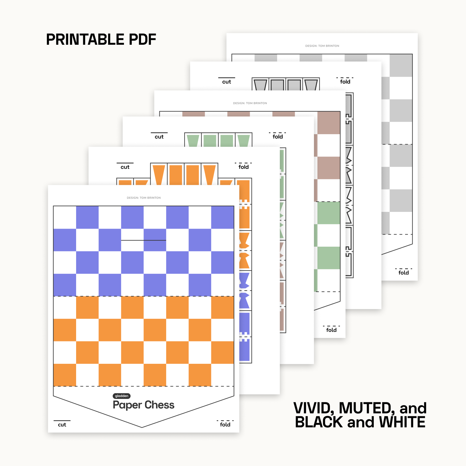 Paper Chess Printable PDF – Gladden Design